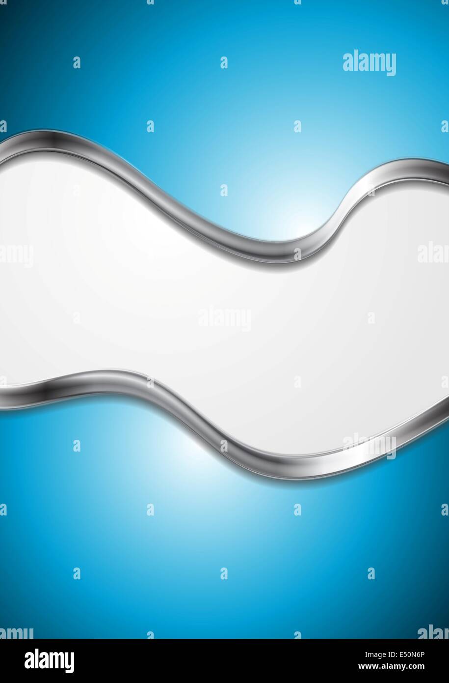 Abstract blue background with metallic wave Stock Photo - Alamy