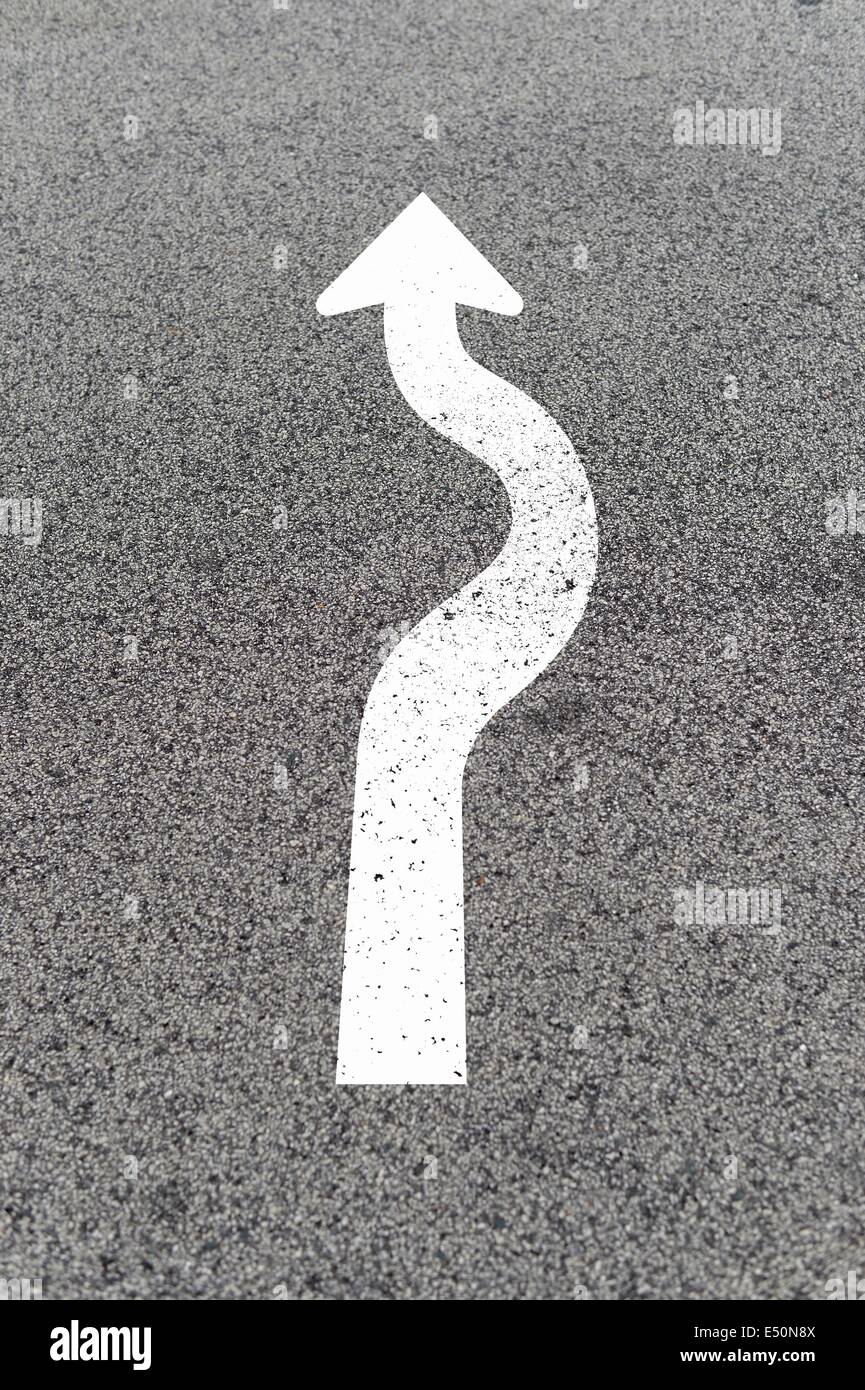 Arrow road markings concrete hi-res stock photography and images - Alamy