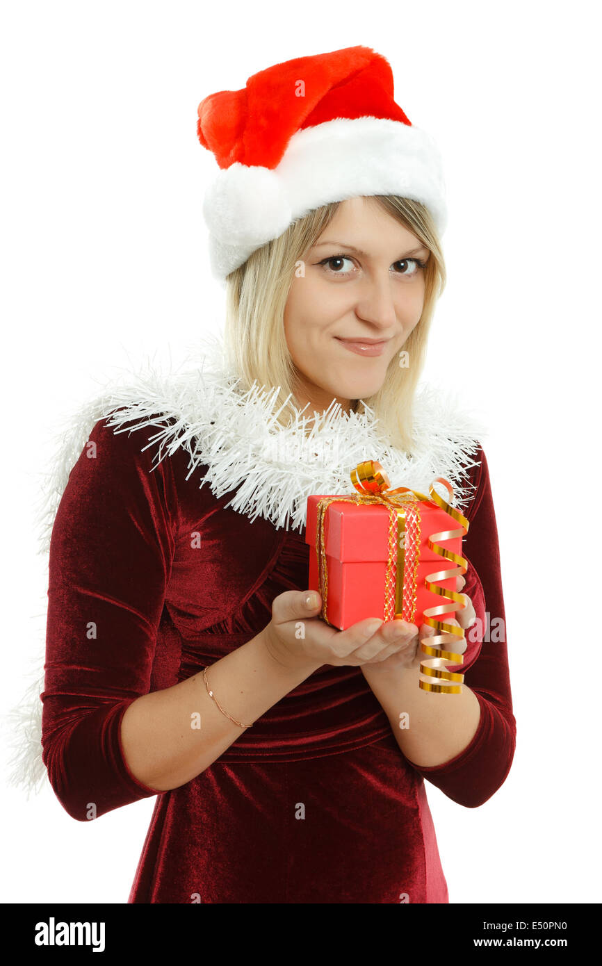 Beautiful girl with a gift Stock Photo - Alamy