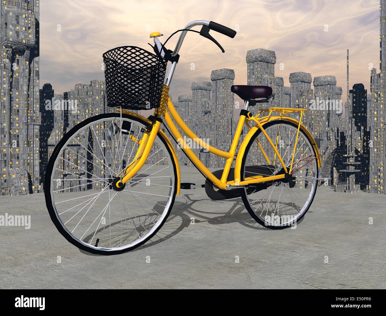 City bike - 3D render Stock Photo - Alamy