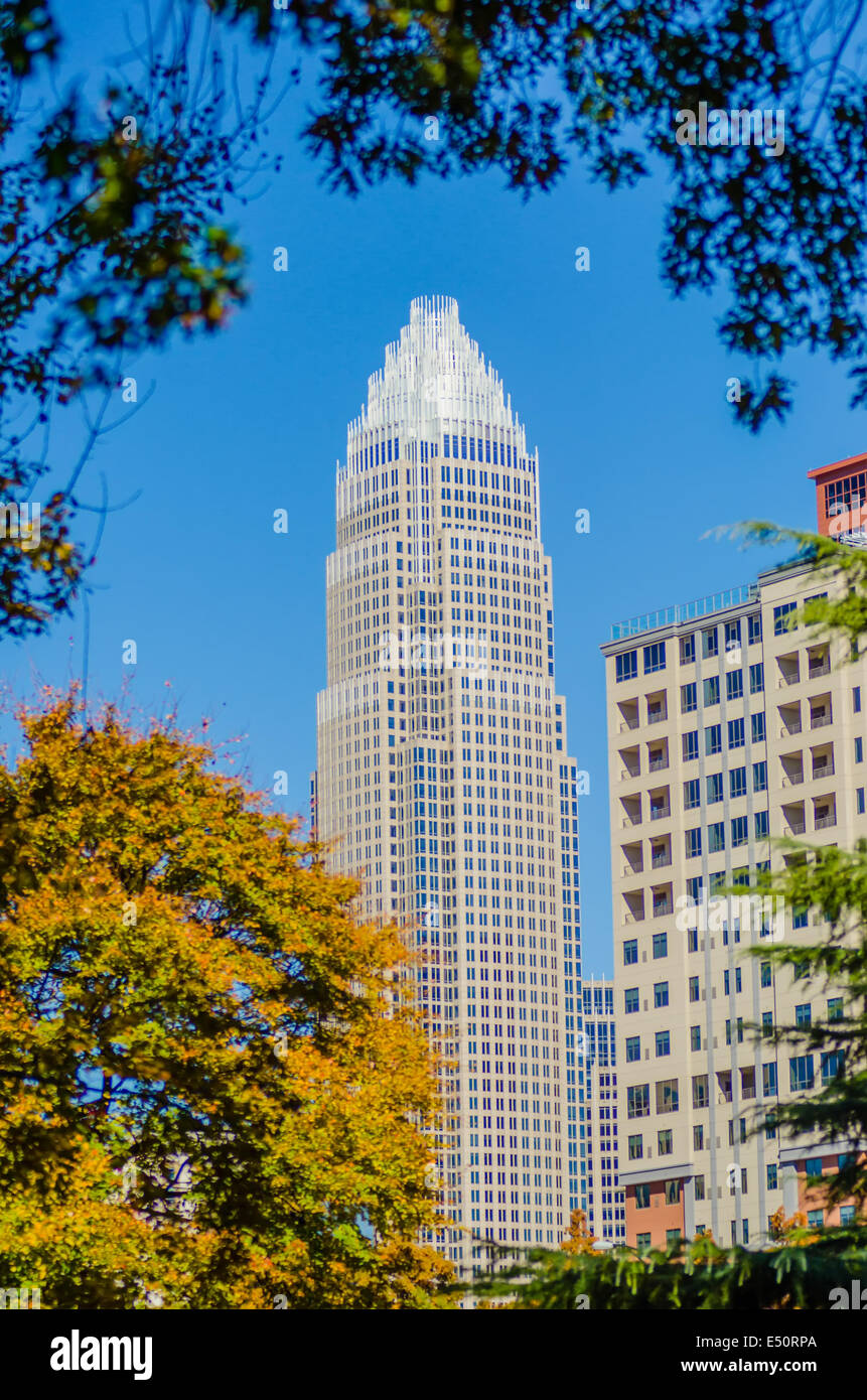charlotte city skyline autumn season Stock Photo - Alamy