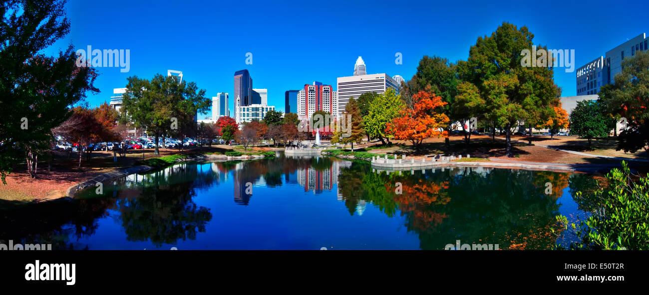 charlotte city skyline autumn season Stock Photo - Alamy
