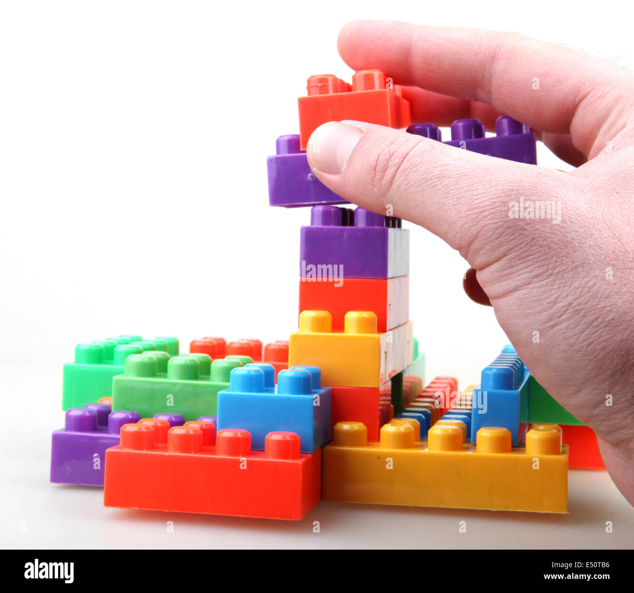 Plastic Building Blocks Stock Photo - Alamy