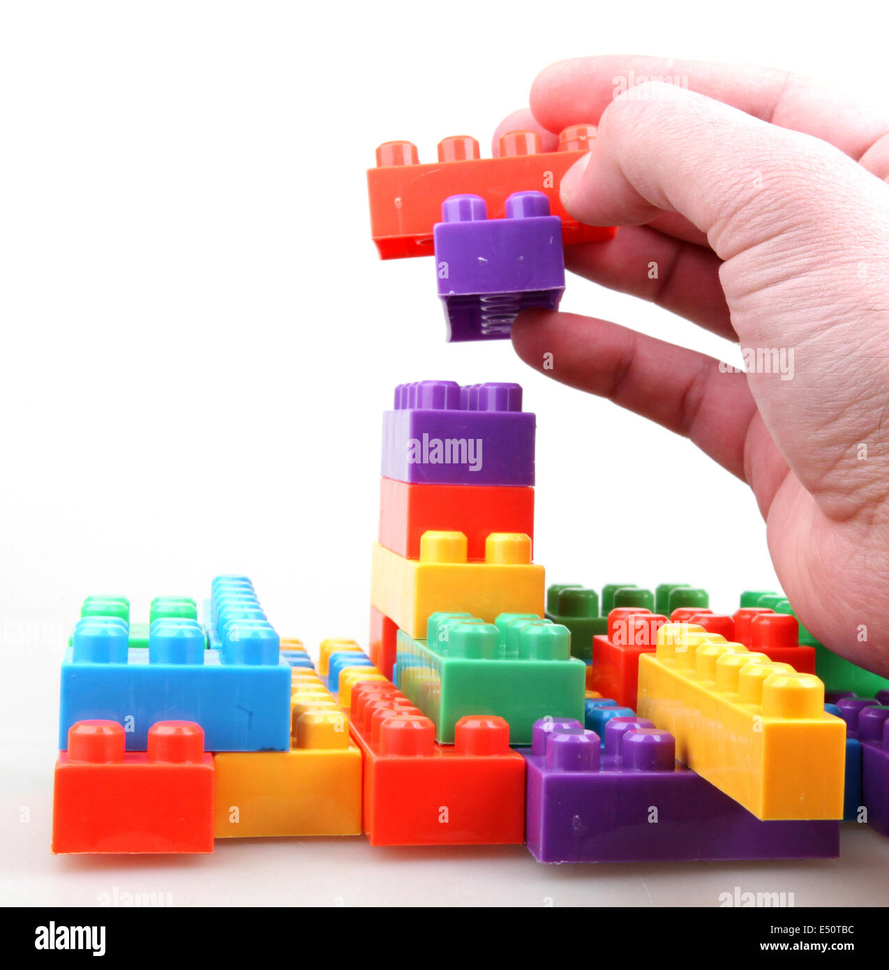 Plastic Building Blocks Stock Photo - Alamy