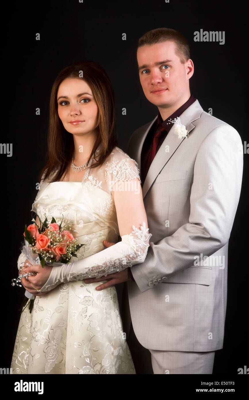 Happy romantic newlyweds Stock Photo - Alamy