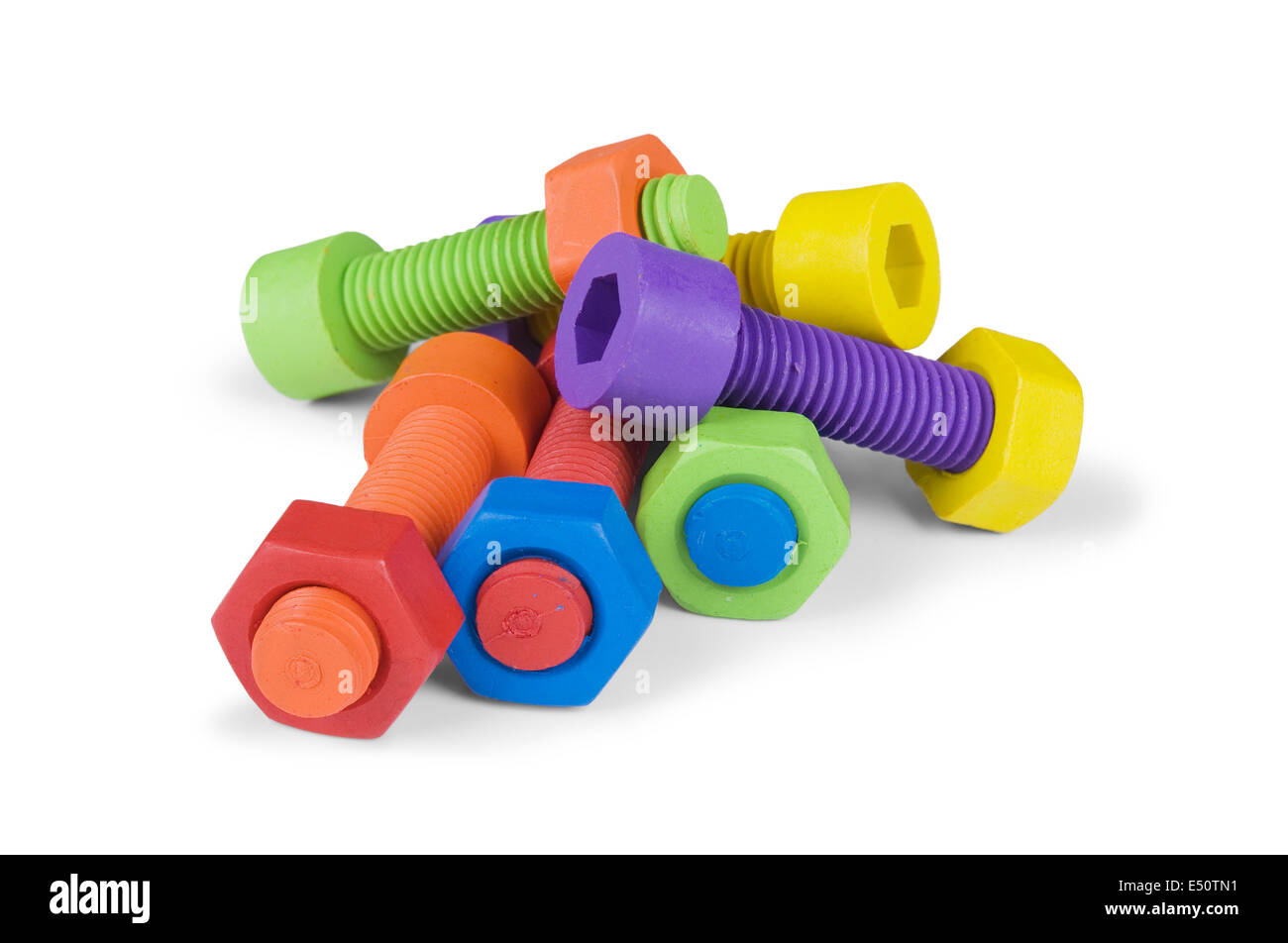 Colorful and funny nuts and bolts Stock Photo - Alamy