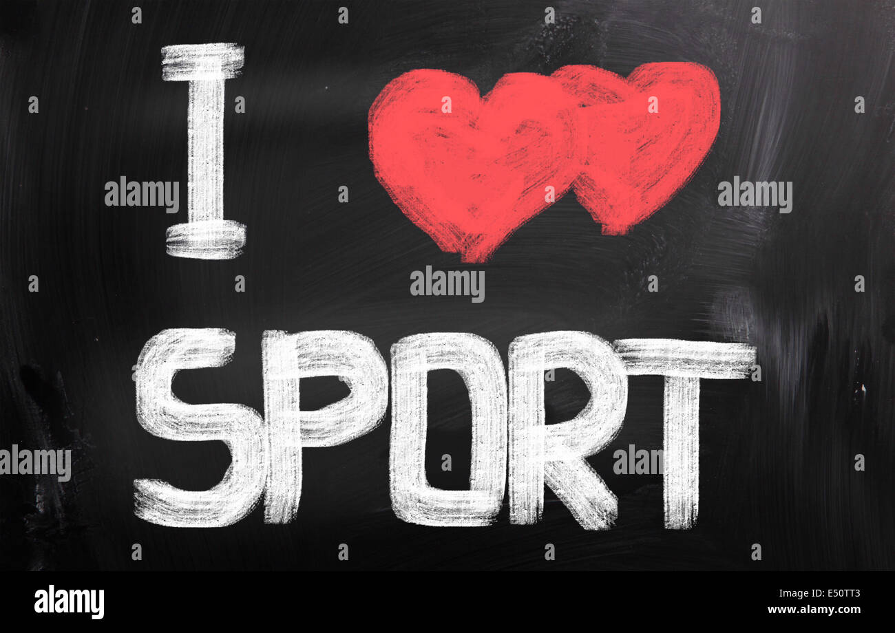 I Love Sport Concept Stock Photo - Alamy
