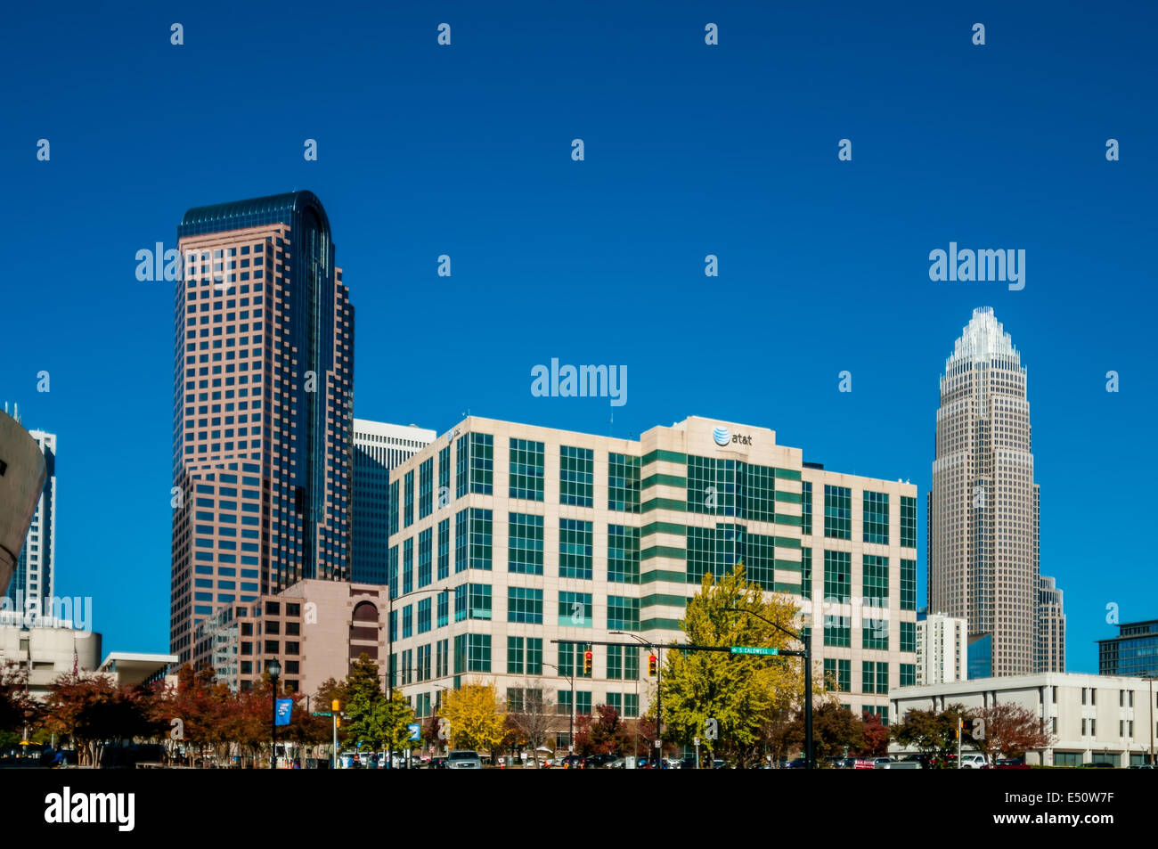 charlotte city skyline autumn season Stock Photo - Alamy