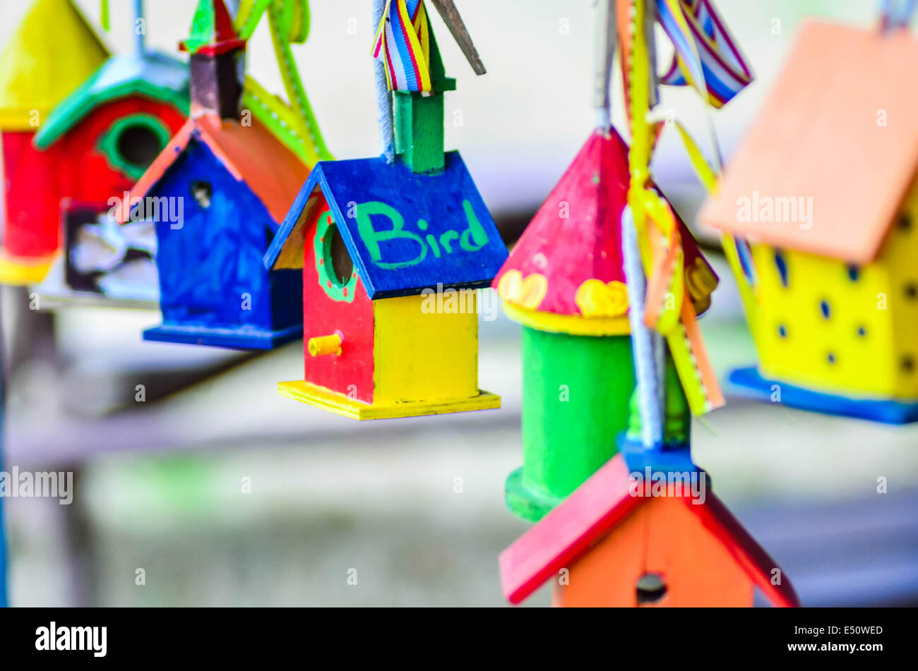 Little colorful bird houses hi-res stock photography and images - Alamy