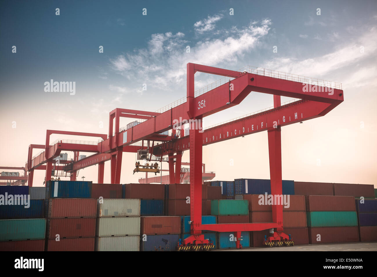 Container stacking area hi-res stock photography and images - Alamy