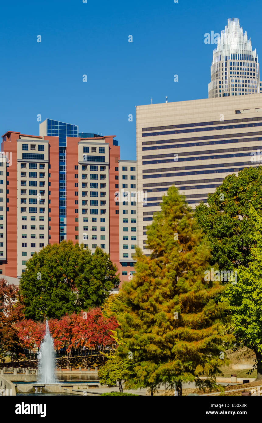 charlotte city skyline autumn season Stock Photo - Alamy