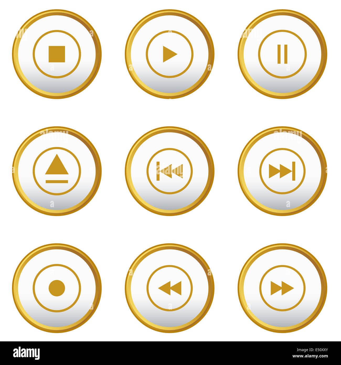 Player icons set Stock Photo - Alamy