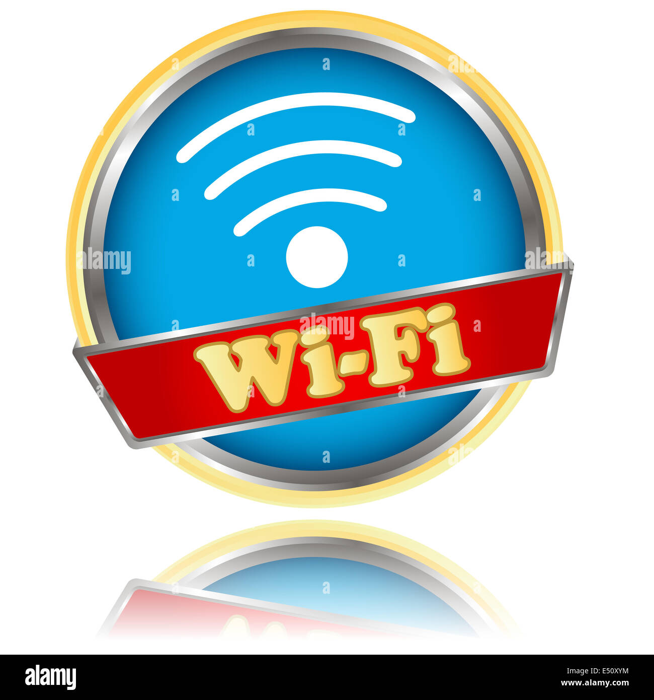 Blue wifi icon Stock Photo - Alamy