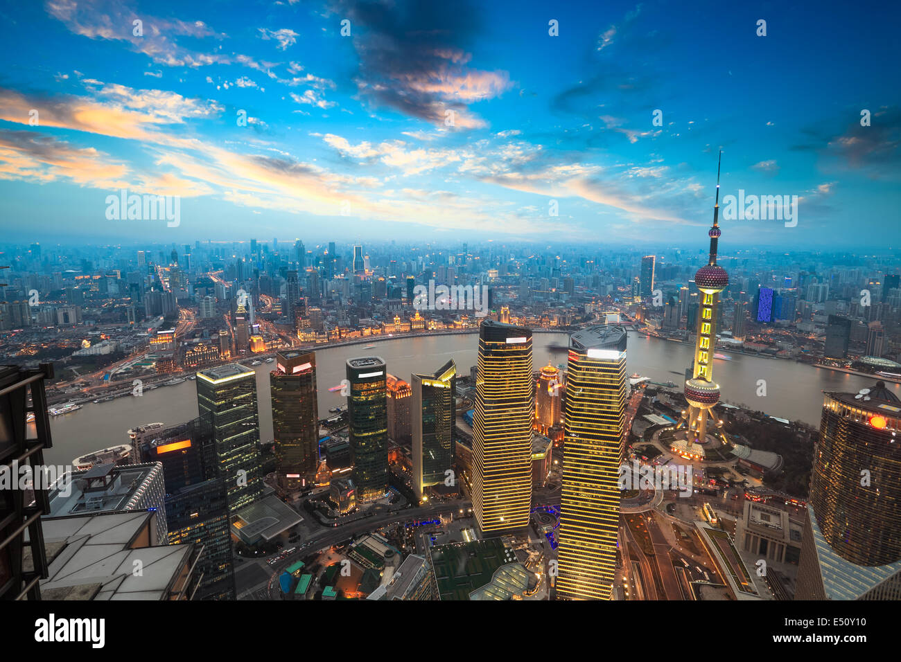 shanghai in sunset Stock Photo - Alamy