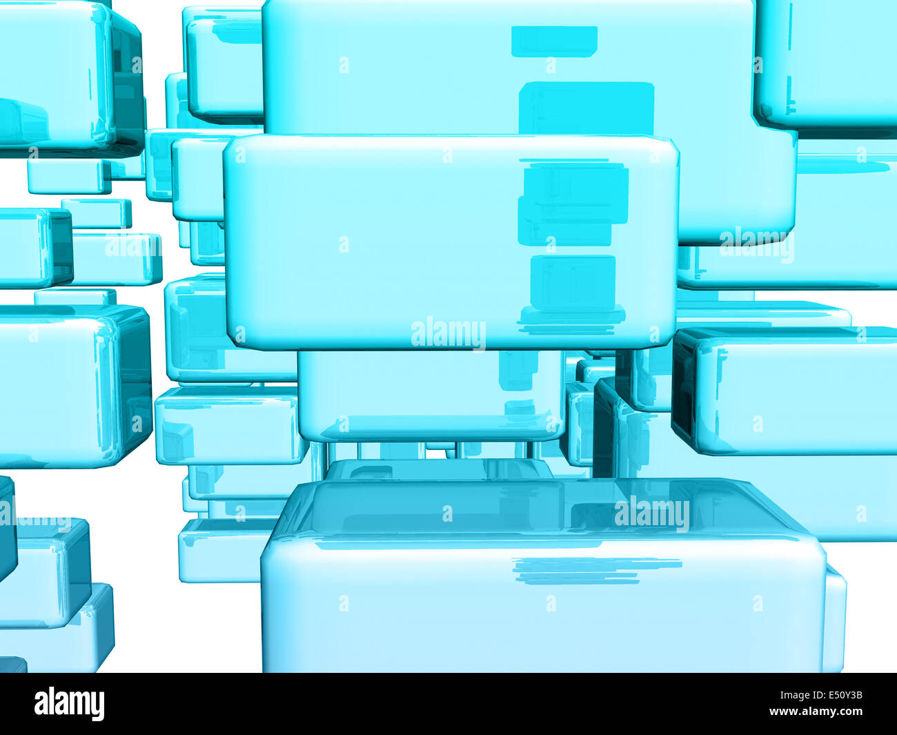 Blue dimensional shapes with highlights and reflections Stock Photo - Alamy