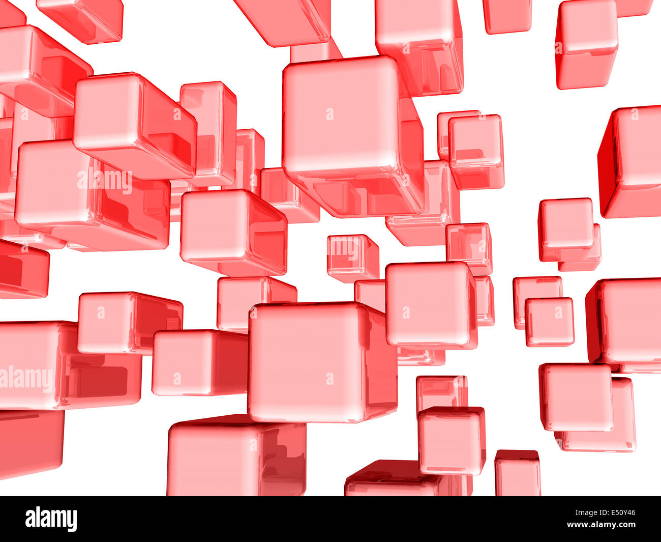 Red dimensional shapes with highlights and reflections Stock Photo - Alamy