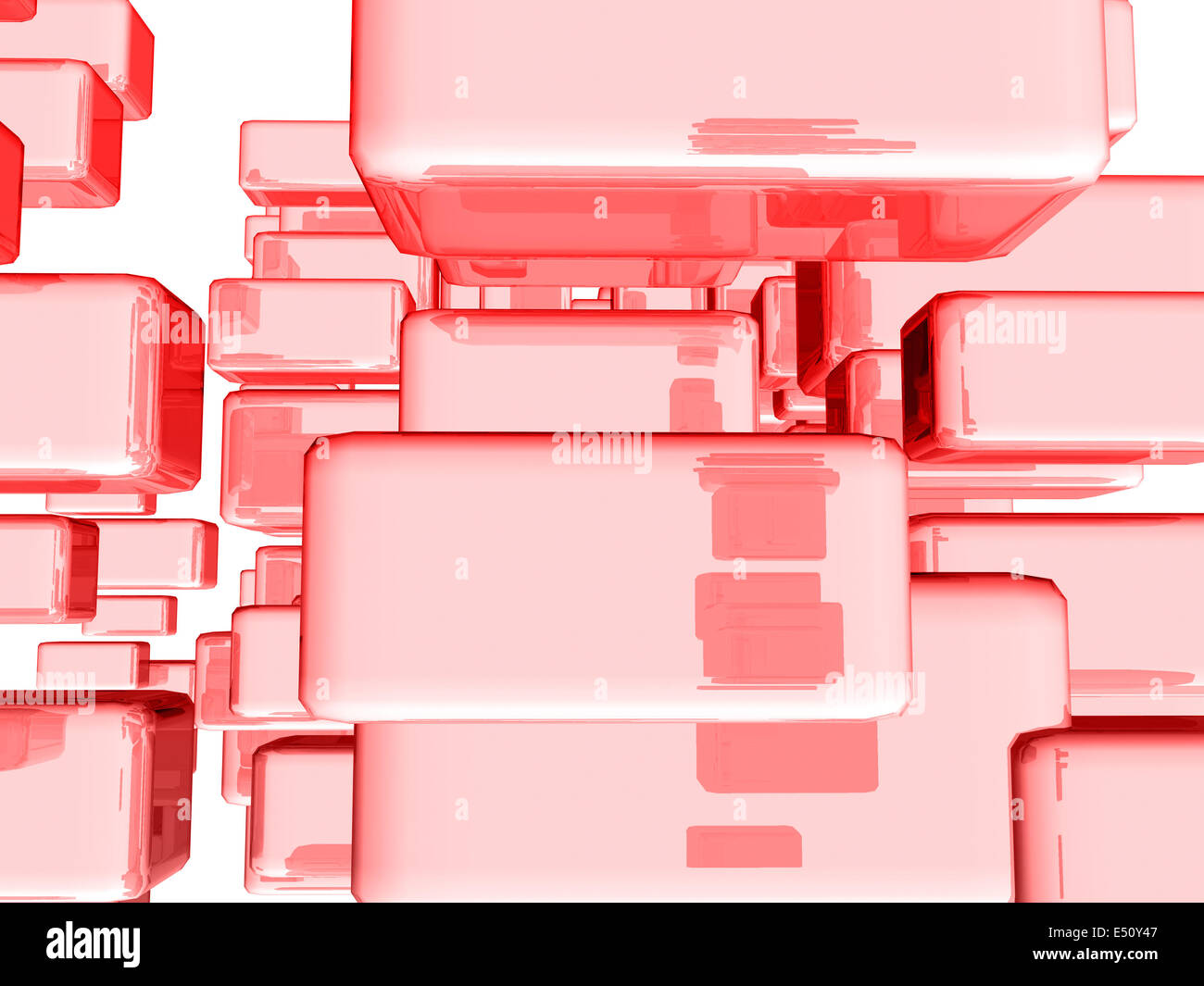 Red dimensional shapes with highlights and reflections Stock Photo - Alamy