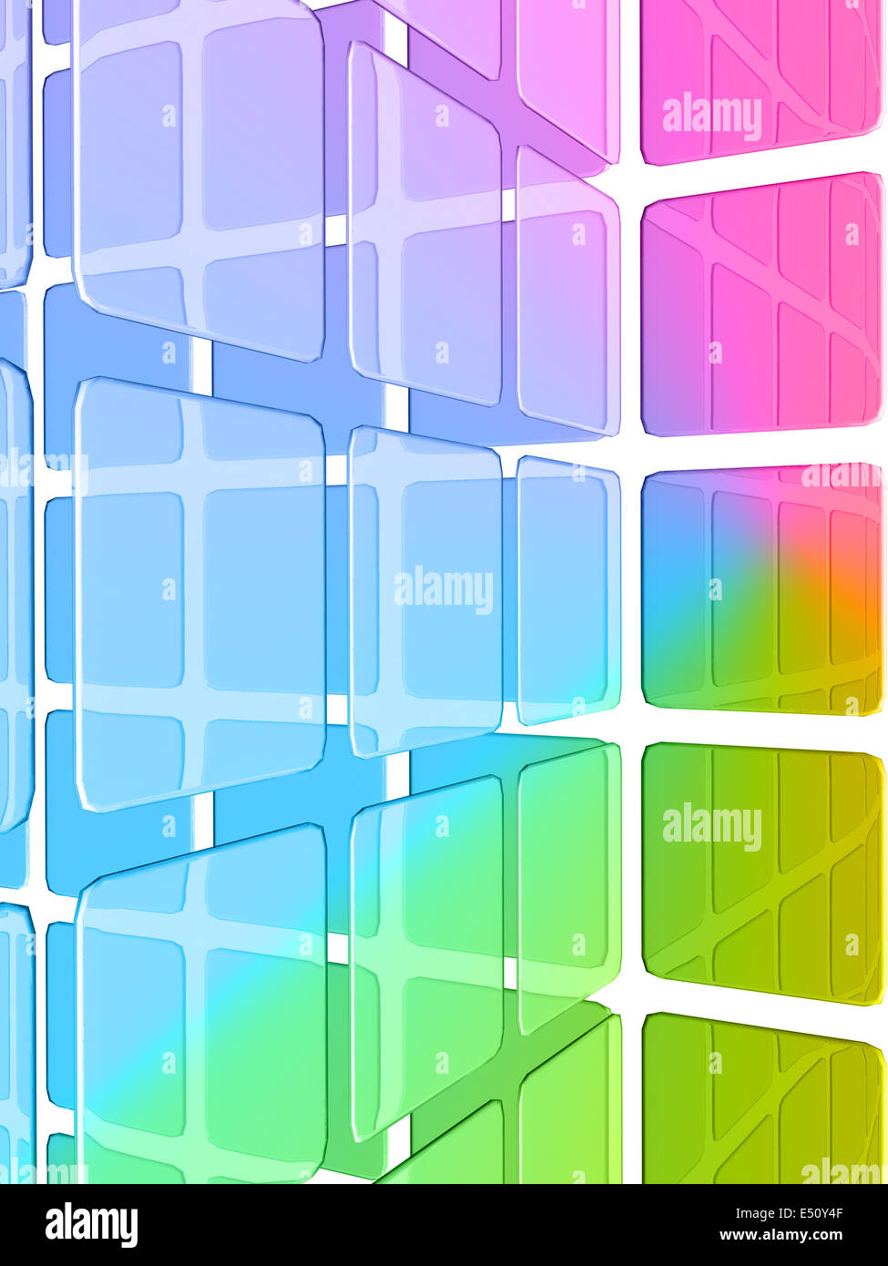 Rainbow dimensional shapes with highlights and reflections Stock Photo ...