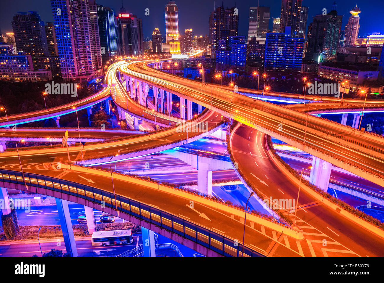beautiful interchange overpass closeup Stock Photo - Alamy
