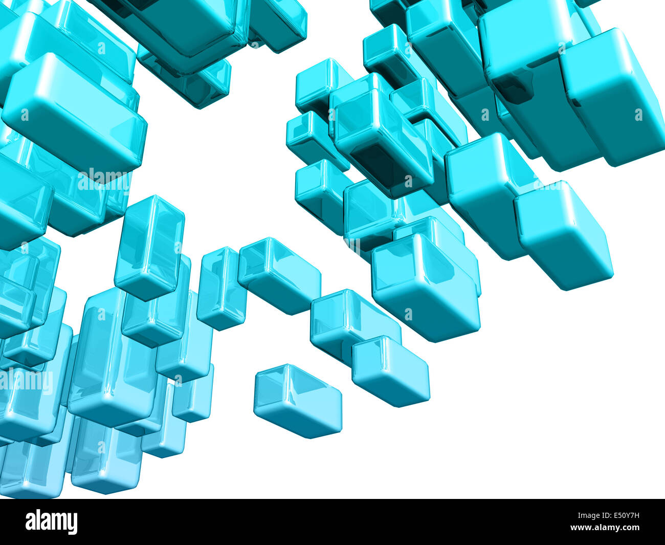 Blue dimensional shapes with highlights and reflections Stock Photo - Alamy