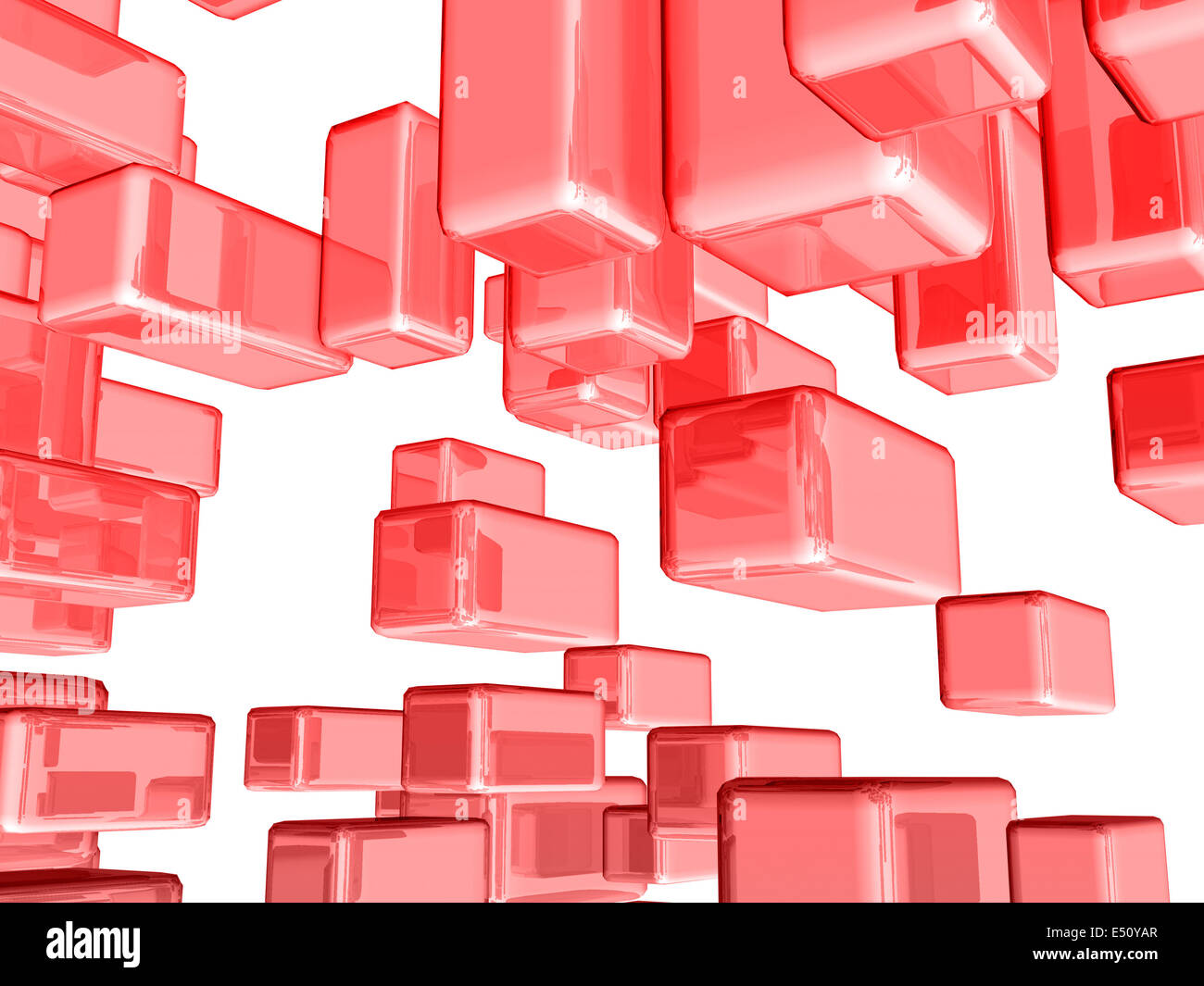 Red dimensional shapes with highlights and reflections Stock Photo - Alamy