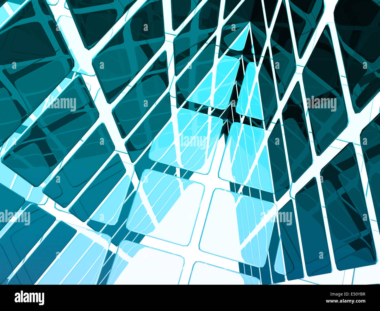 Blue dimensional shapes with highlights and reflections Stock Photo - Alamy