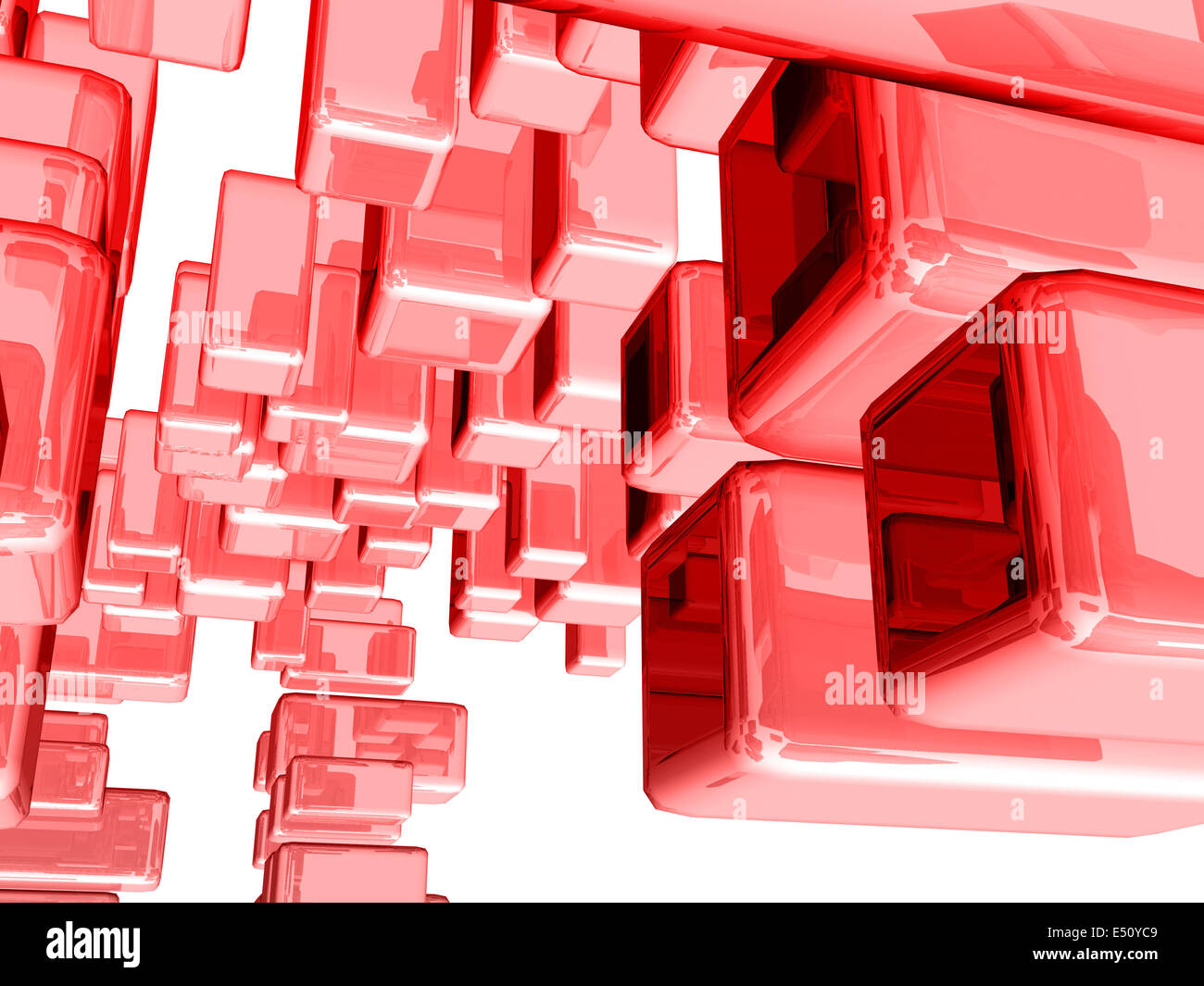 Red dimensional shapes with highlights and reflections Stock Photo - Alamy