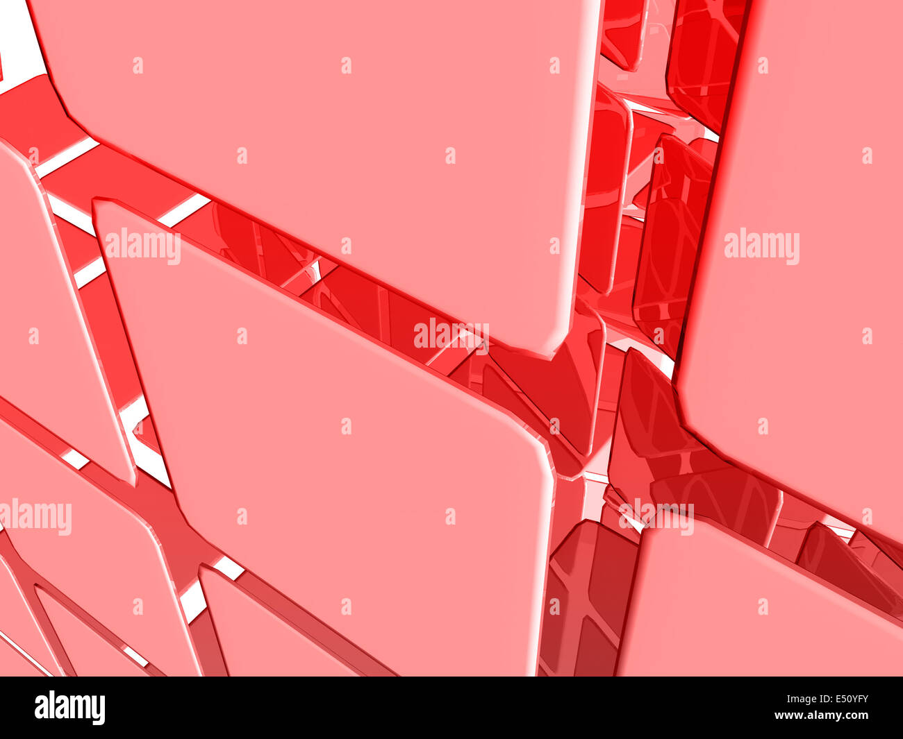 Red dimensional shapes with highlights and reflections Stock Photo - Alamy