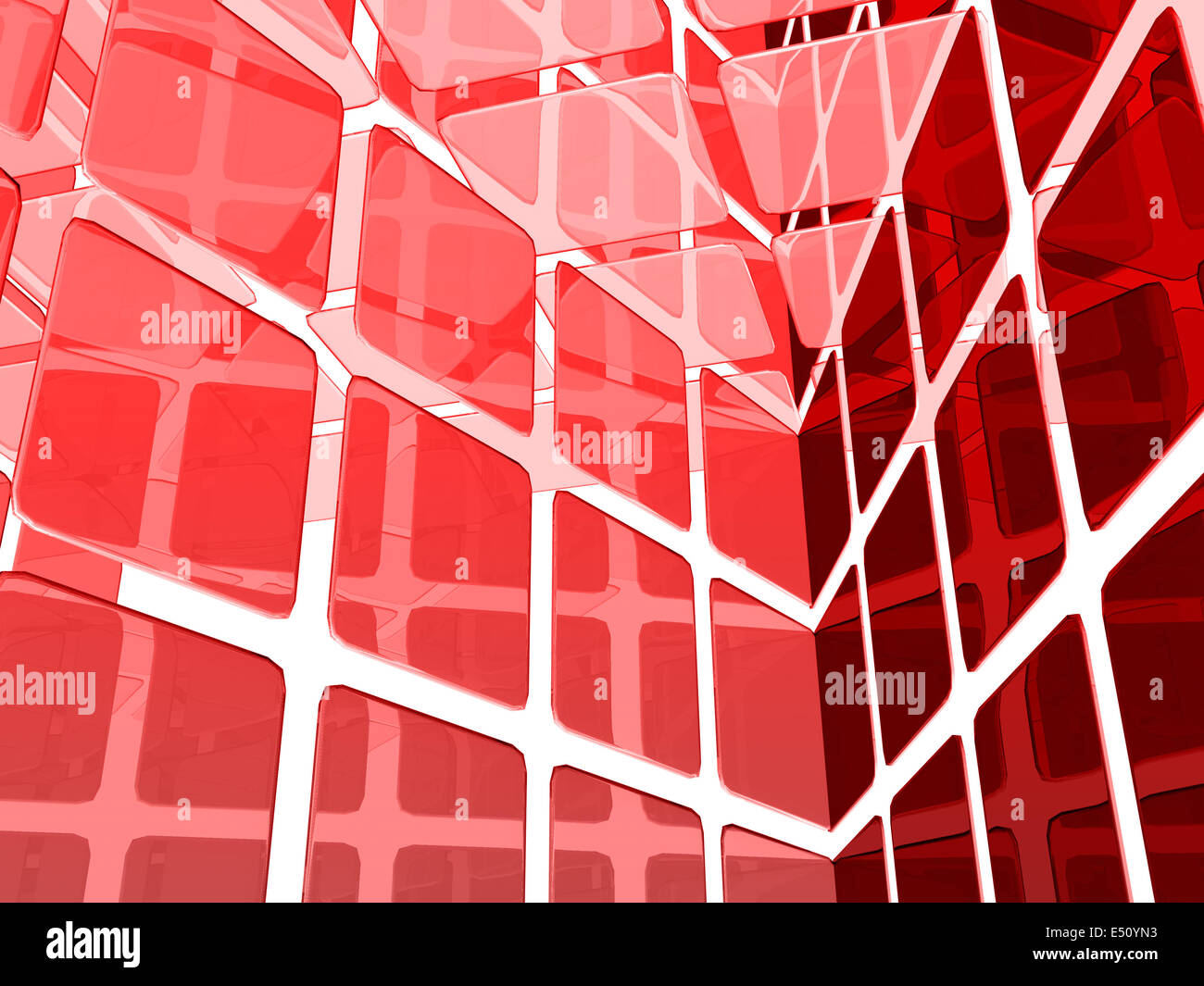 Red dimensional shapes with highlights and reflections Stock Photo - Alamy