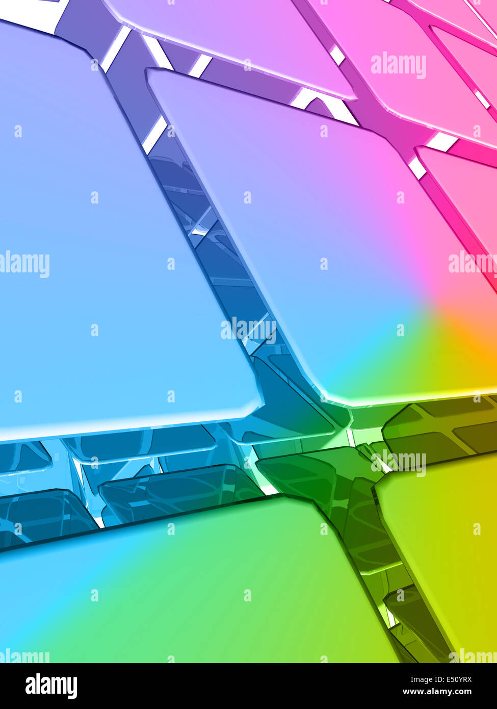 Rainbow dimensional shapes with highlights and reflections Stock Photo ...