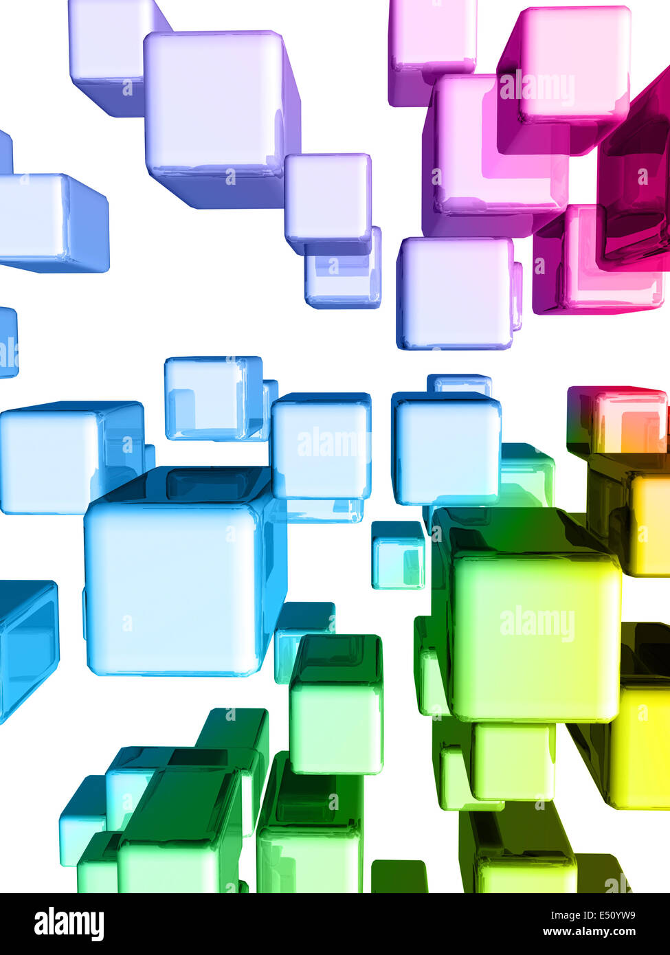 Rainbow dimensional shapes with highlights and reflections Stock Photo ...