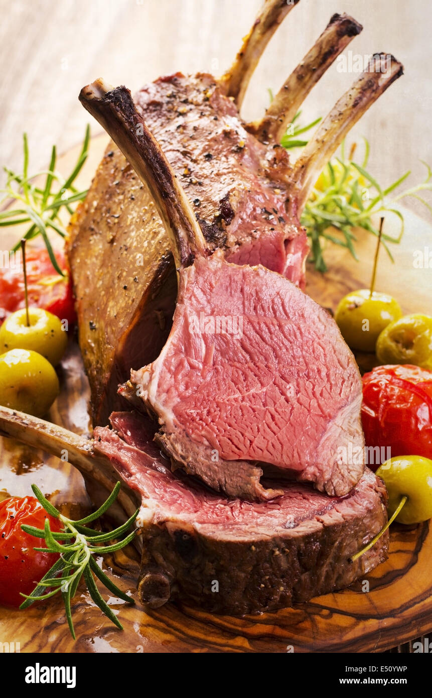 grilled rack of venison Stock Photo - Alamy