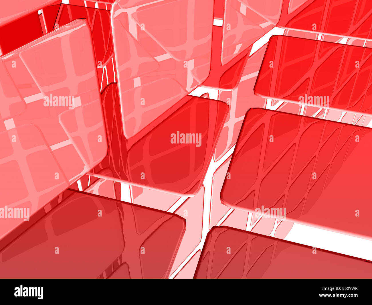 Red dimensional shapes with highlights and reflections Stock Photo - Alamy