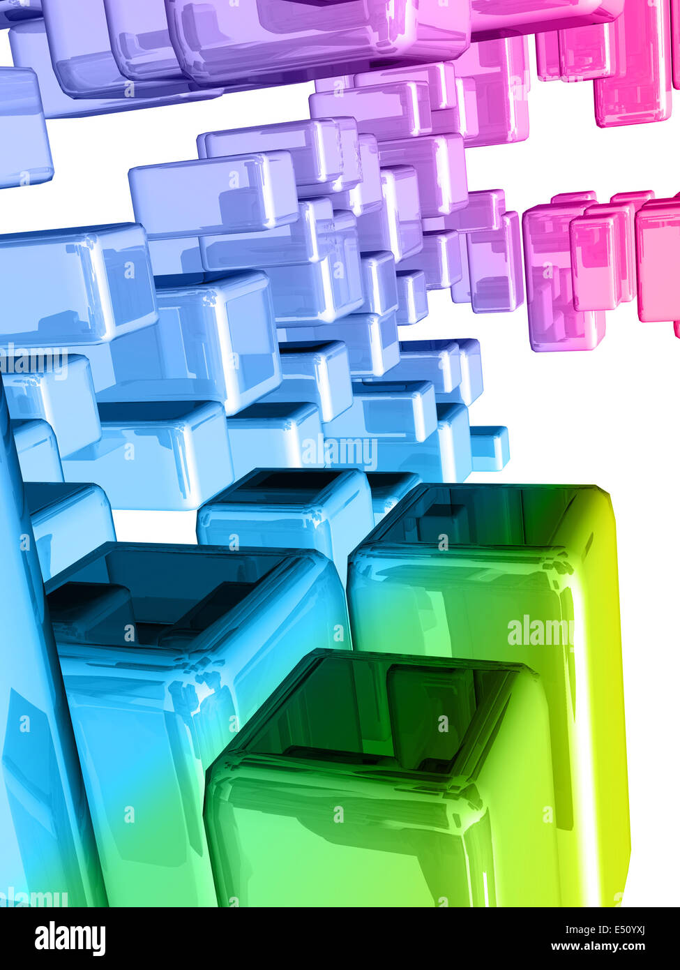 Rainbow dimensional shapes with highlights and reflections Stock Photo ...