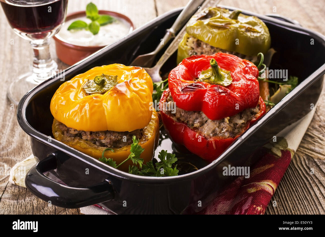 peppers stuffed with minced meat Stock Photo - Alamy