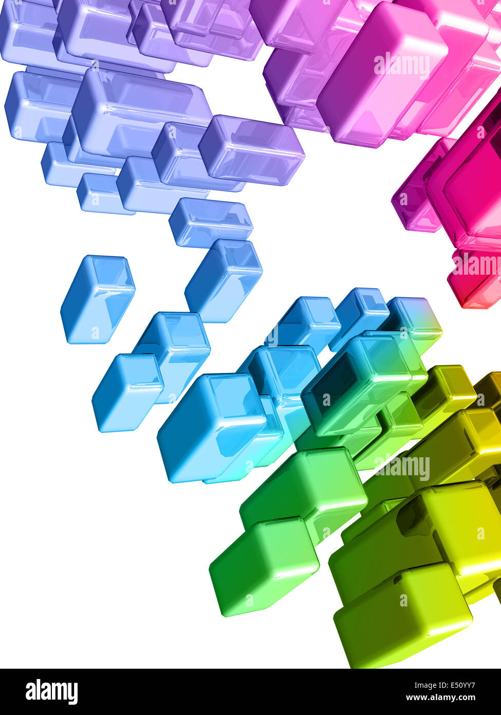 Rainbow dimensional shapes with highlights and reflections Stock Photo ...