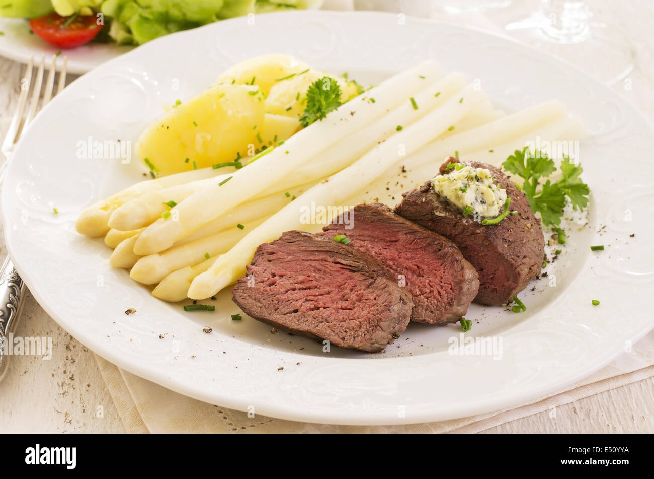 steak with asparagus Stock Photo - Alamy