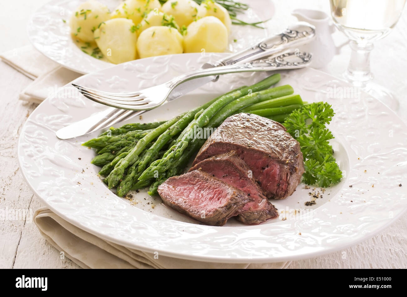 steak with asparagus Stock Photo - Alamy