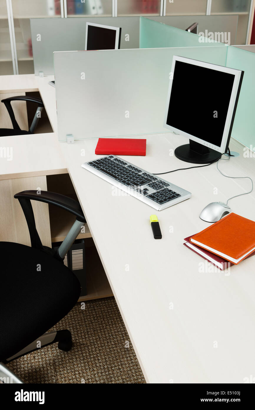 computers on the desks Stock Photo - Alamy