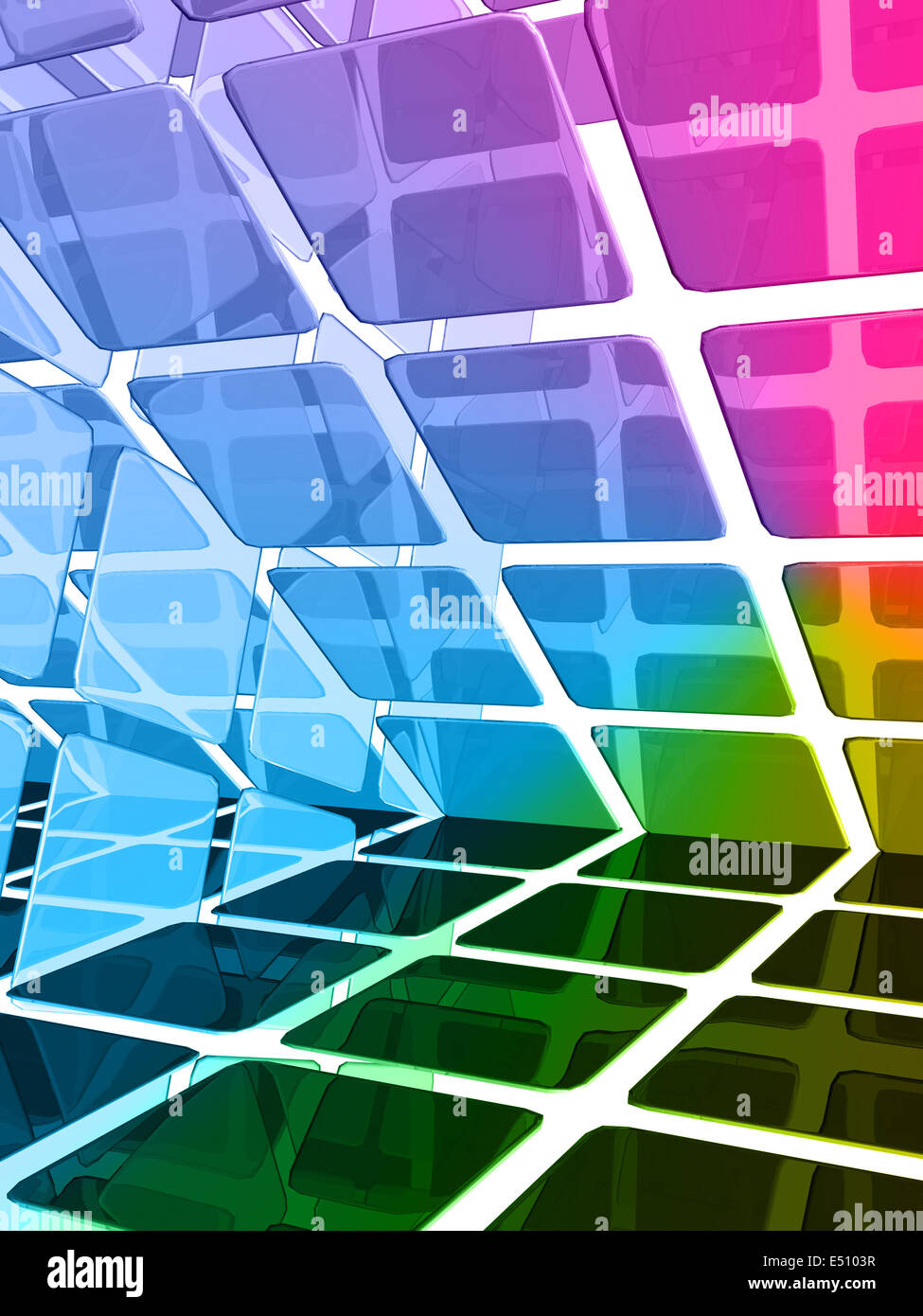 Rainbow dimensional shapes with highlights and reflections Stock Photo ...