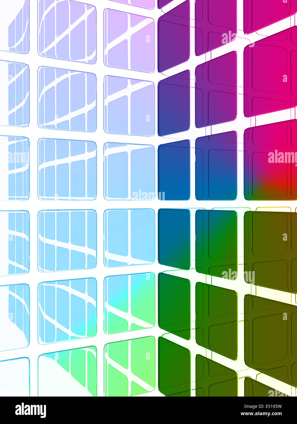 Rainbow dimensional shapes with highlights and reflections Stock Photo ...