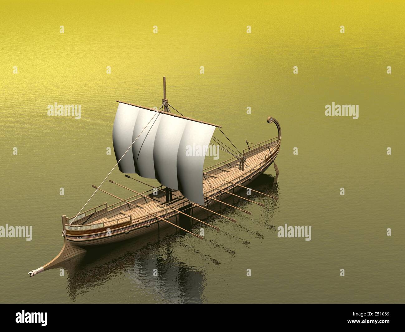 Ancient Greek Ship White Background High Resolution Stock Photography ...