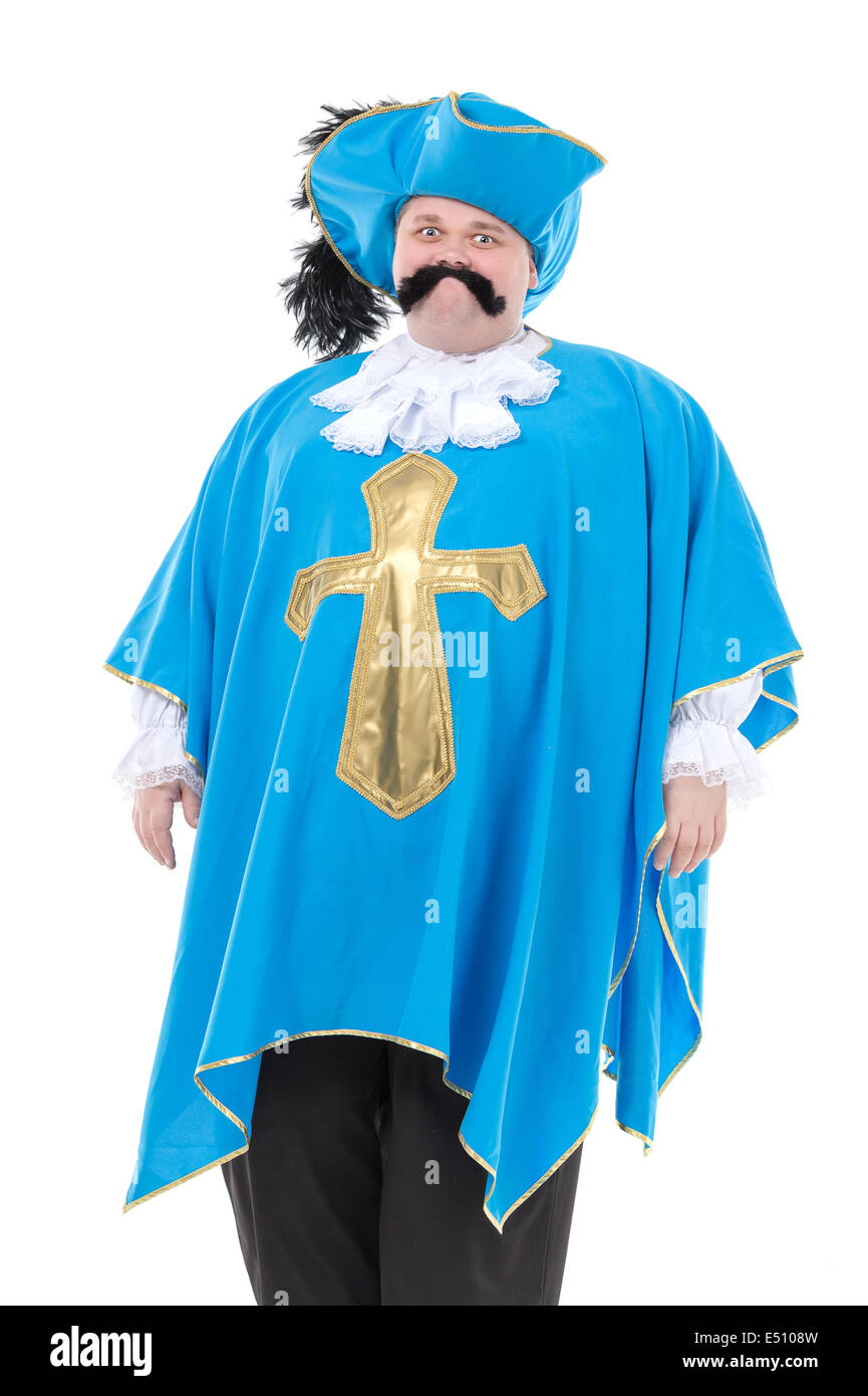 Musketeer in turquoise blue uniform Stock Photo - Alamy