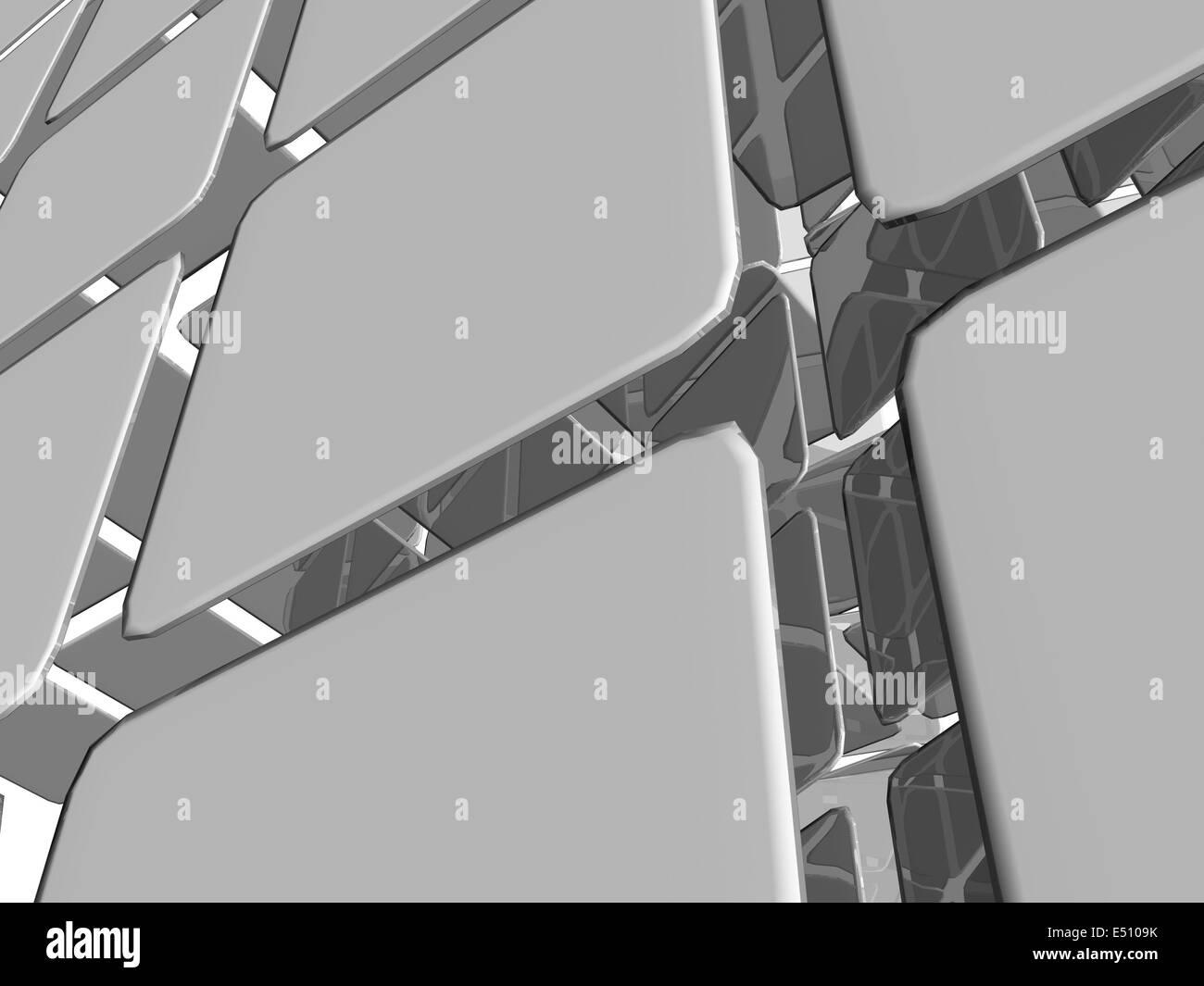 Grey dimensional shapes with highlights and reflections Stock Photo - Alamy