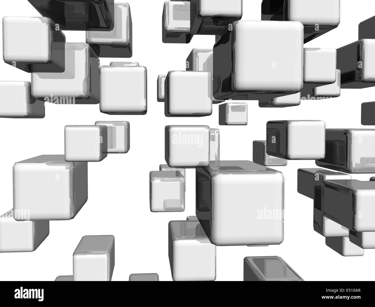 Grey dimensional shapes with highlights and reflections Stock Photo - Alamy