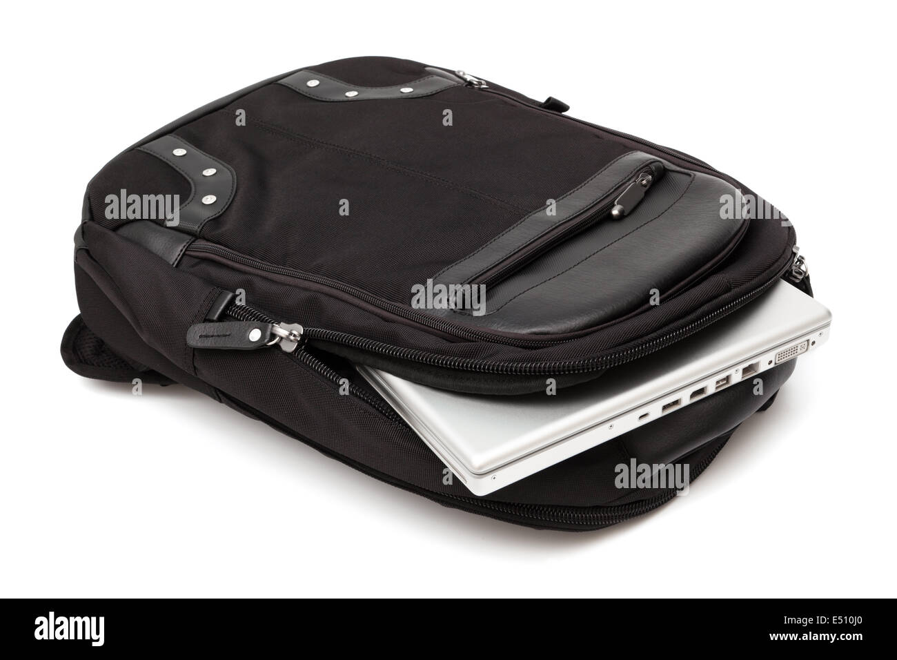 backpack with a laptop Stock Photo - Alamy