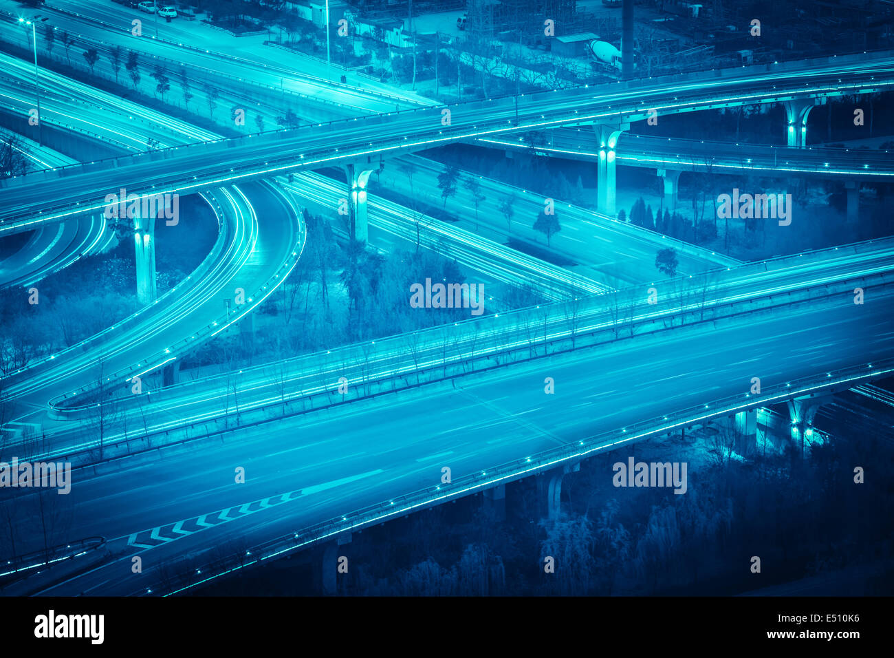 highway overpass closeup at night Stock Photo - Alamy