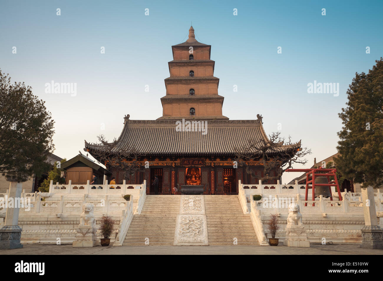 giant wild goose pagoda at dusk Stock Photo - Alamy