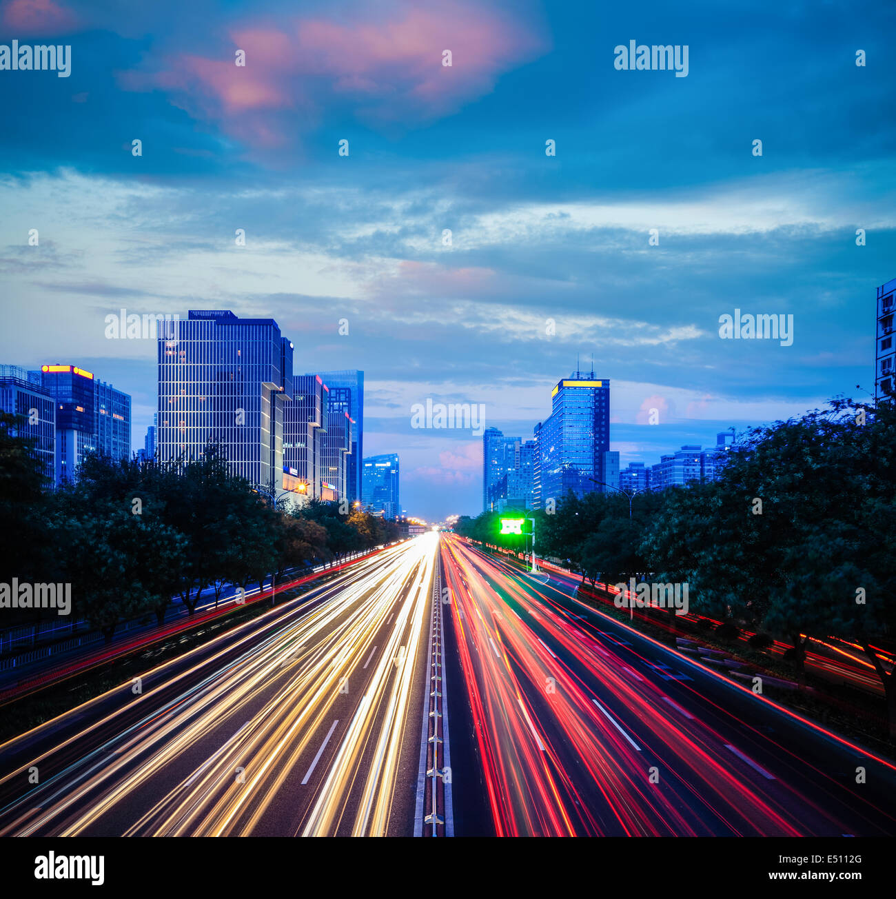 beijing cityscape at dusk with traffic Stock Photo - Alamy