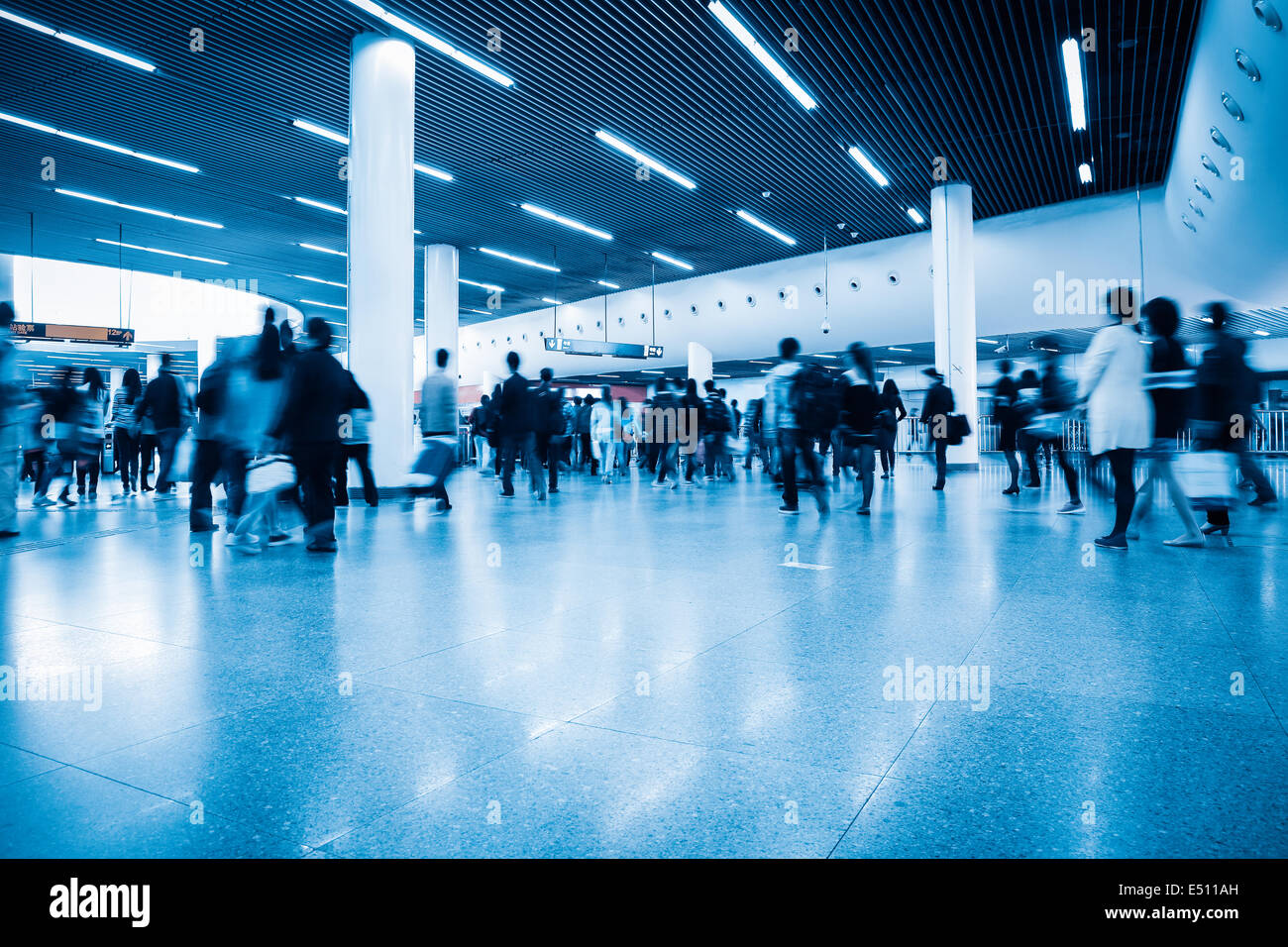crowd with subway station Stock Photo - Alamy